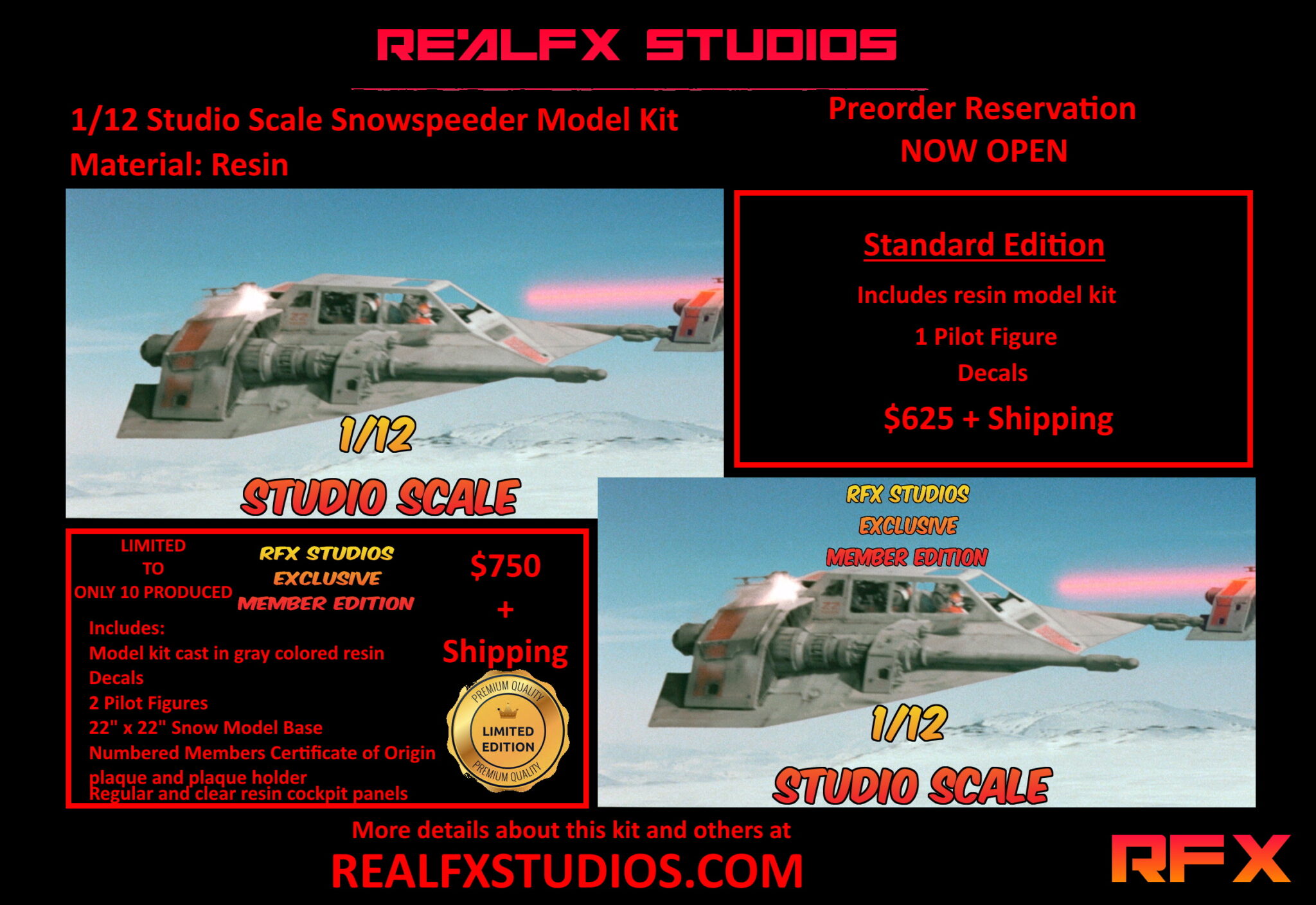 KIT ALERT! – STAR WARS 1/12 STUDIO SCALE SNOWSPEEDER RESIN MODEL KIT ...